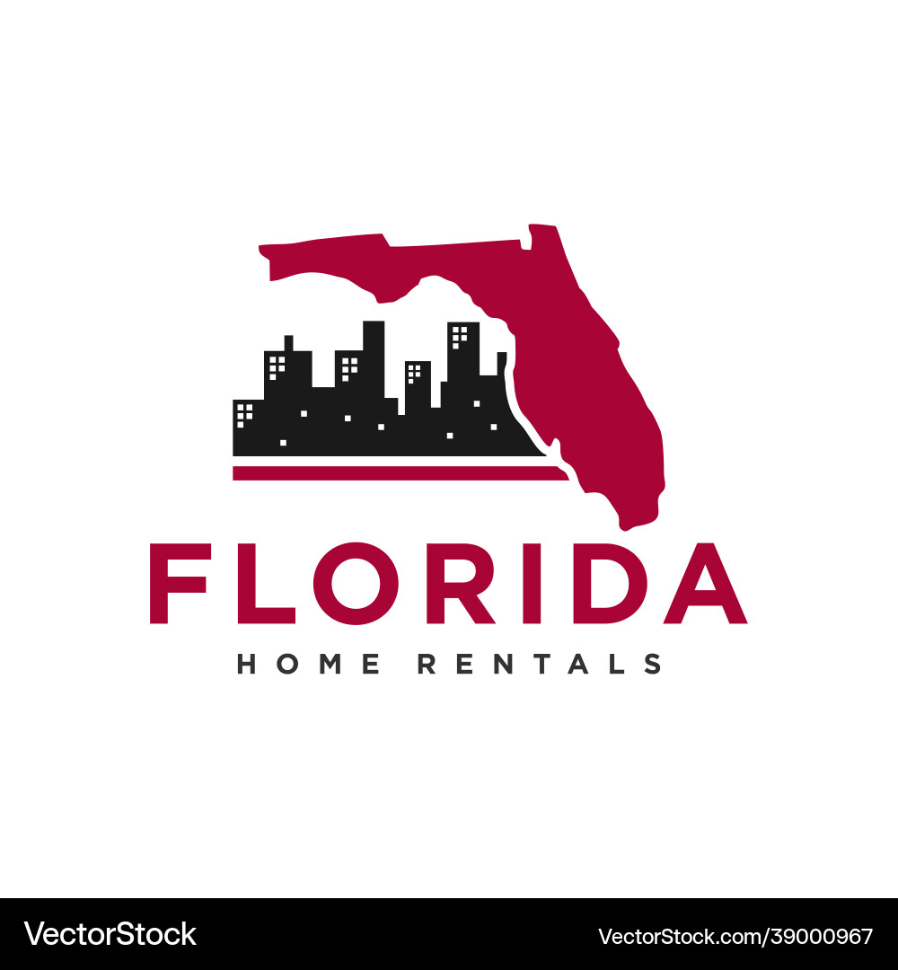 Home rental logo in florida Royalty Free Vector Image