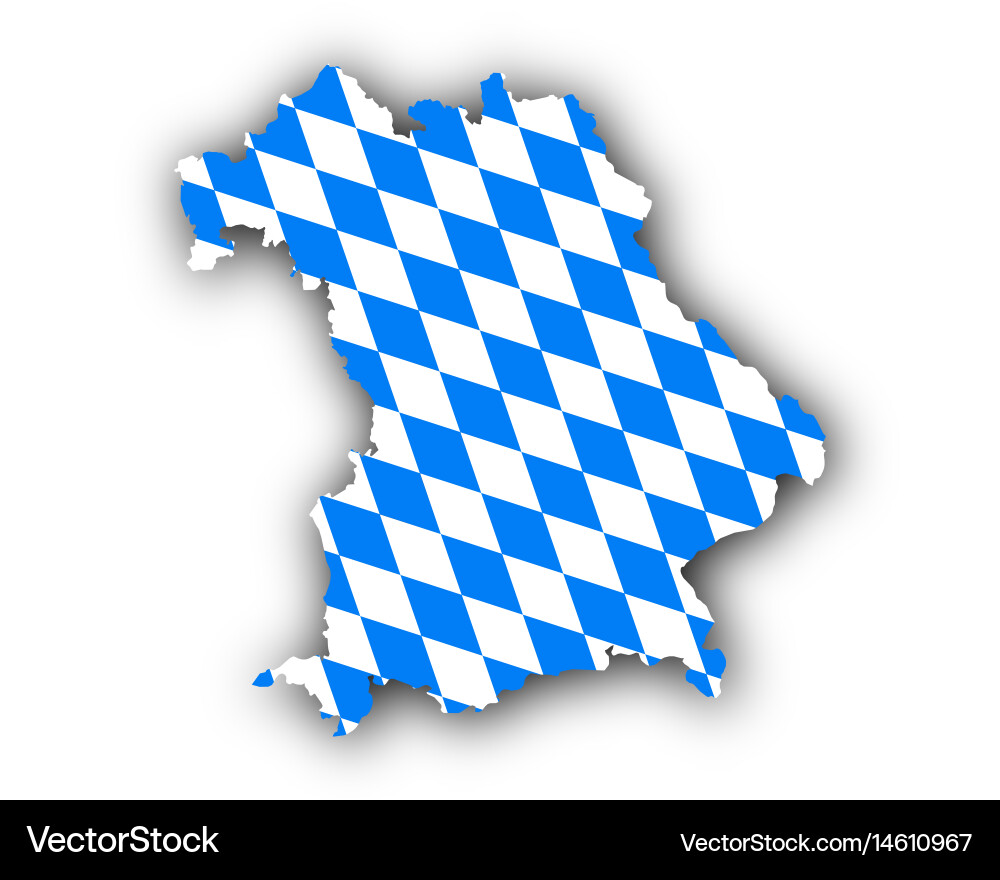 Map and flag of bavaria Royalty Free Vector Image