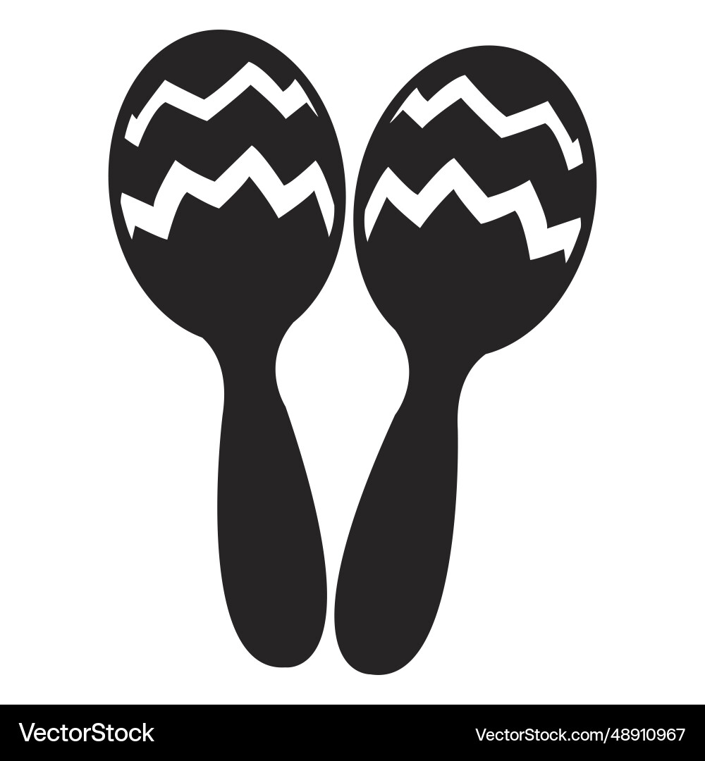 Maracas musical instrument black Royalty Free Vector Image