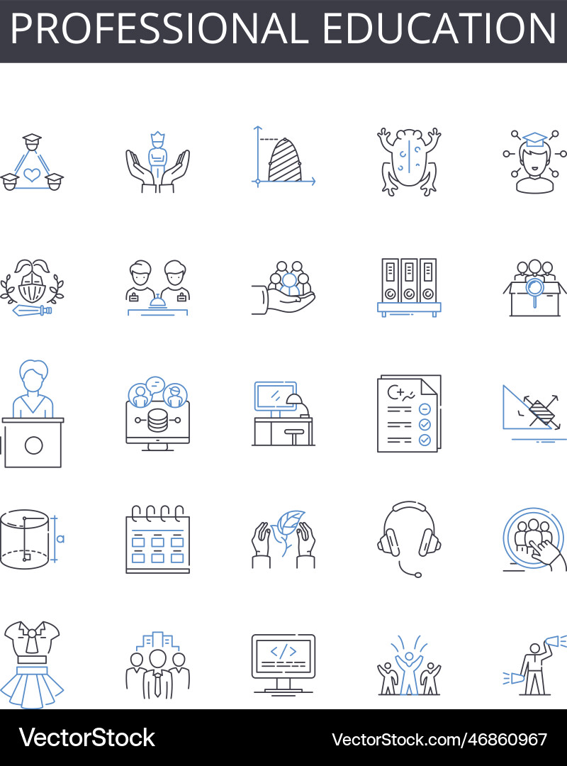Professional education line icons collection Vector Image