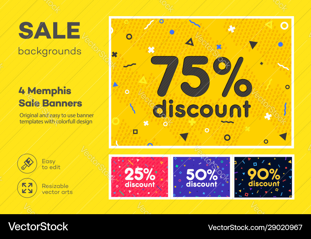 Set modern colorful poster banner flyer Royalty Free Vector