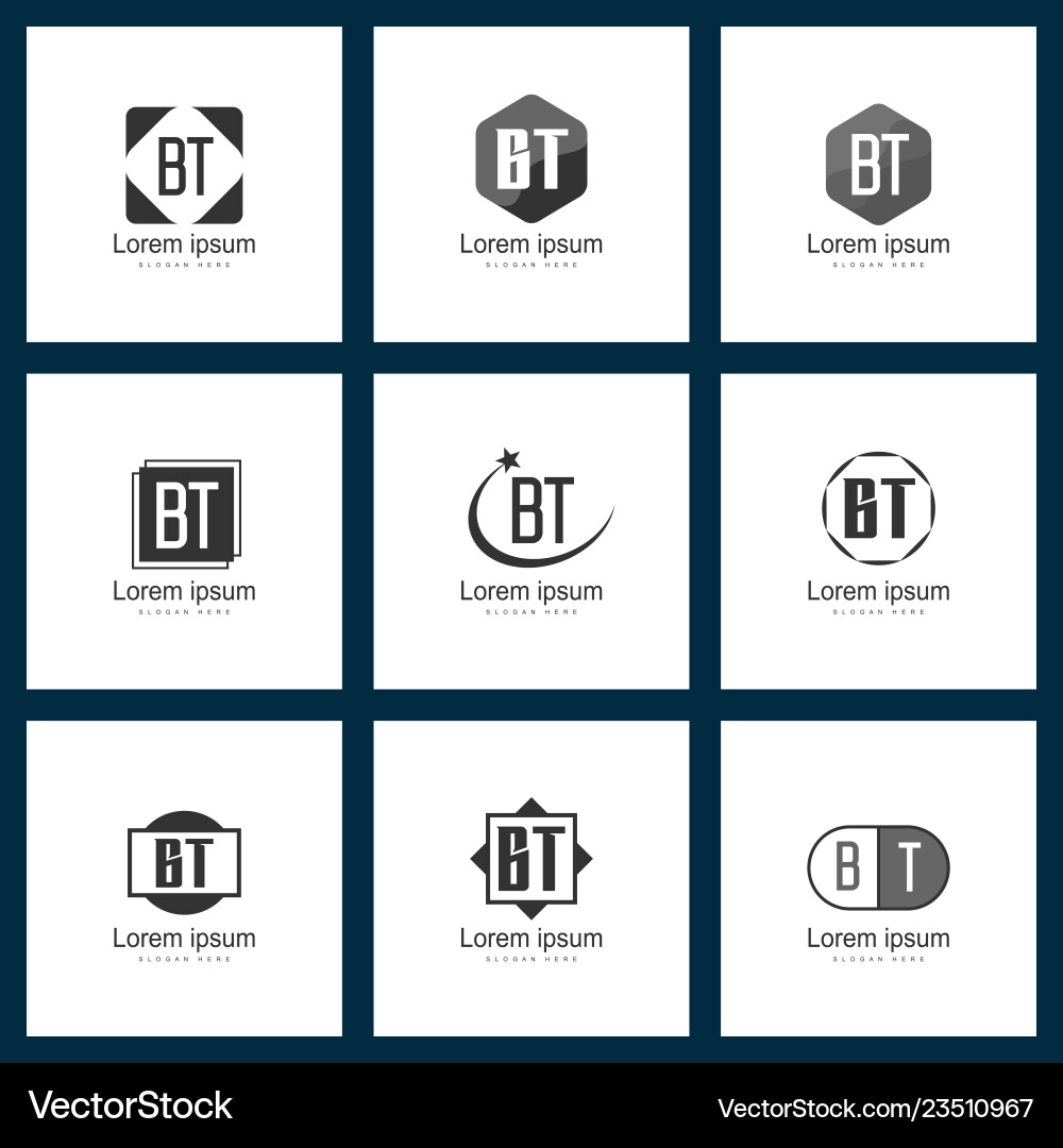 Set of letter logo initial bt template design Vector Image