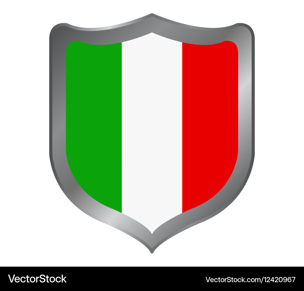 Shield with flag of italy Royalty Free Vector Image