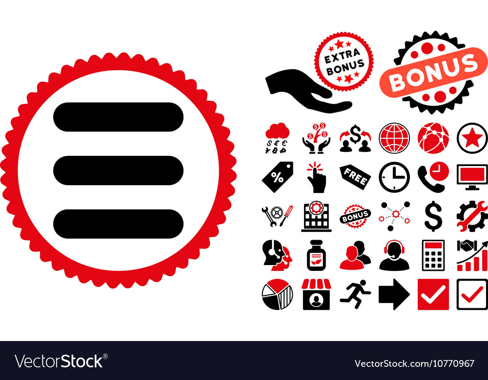 Stack flat icon with bonus Royalty Free Vector Image