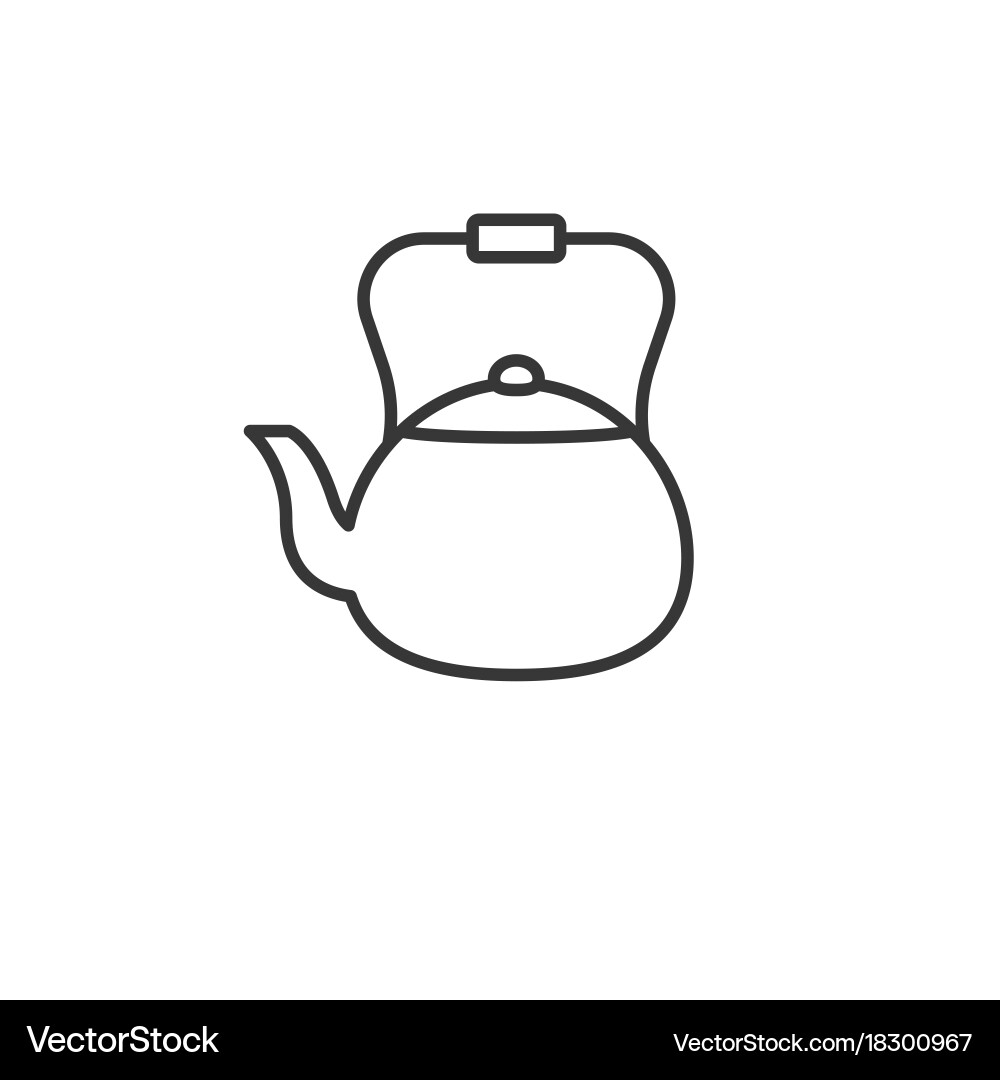 Traditional vintage kettle outline icon Royalty Free Vector