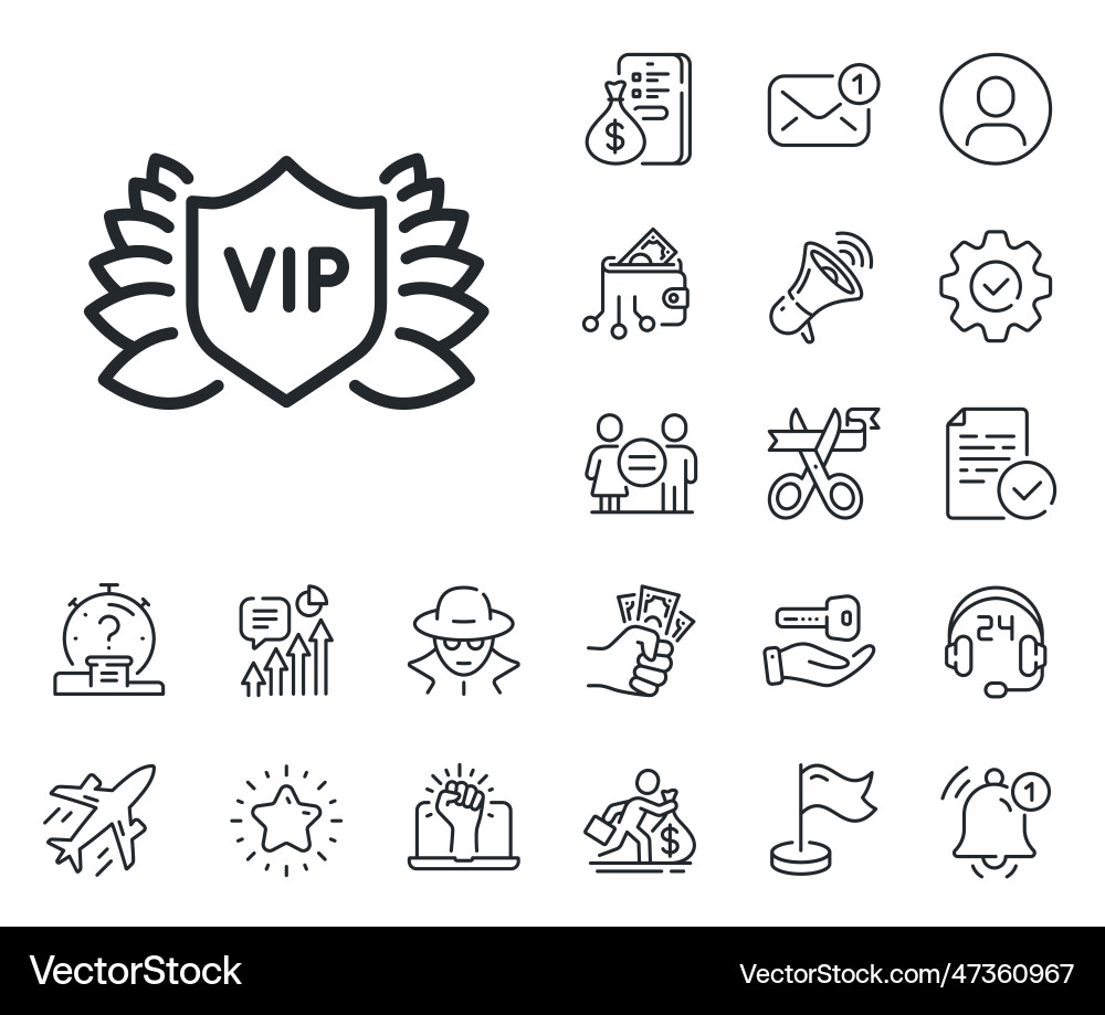 Vip security line icon very important person Vector Image