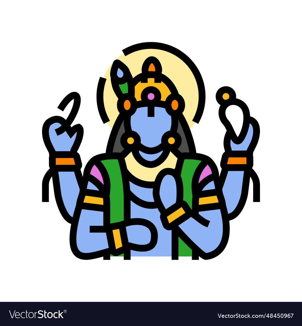 Vishnu god indian color icon Royalty Free Vector Image Vishnu god indian color icon Royalty Free Vector Image