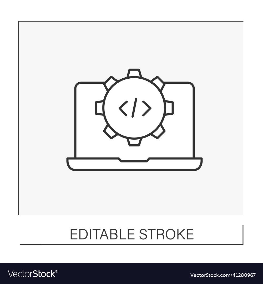 Web developer line icon Royalty Free Vector Image Web developer line icon Royalty Free Vector Image