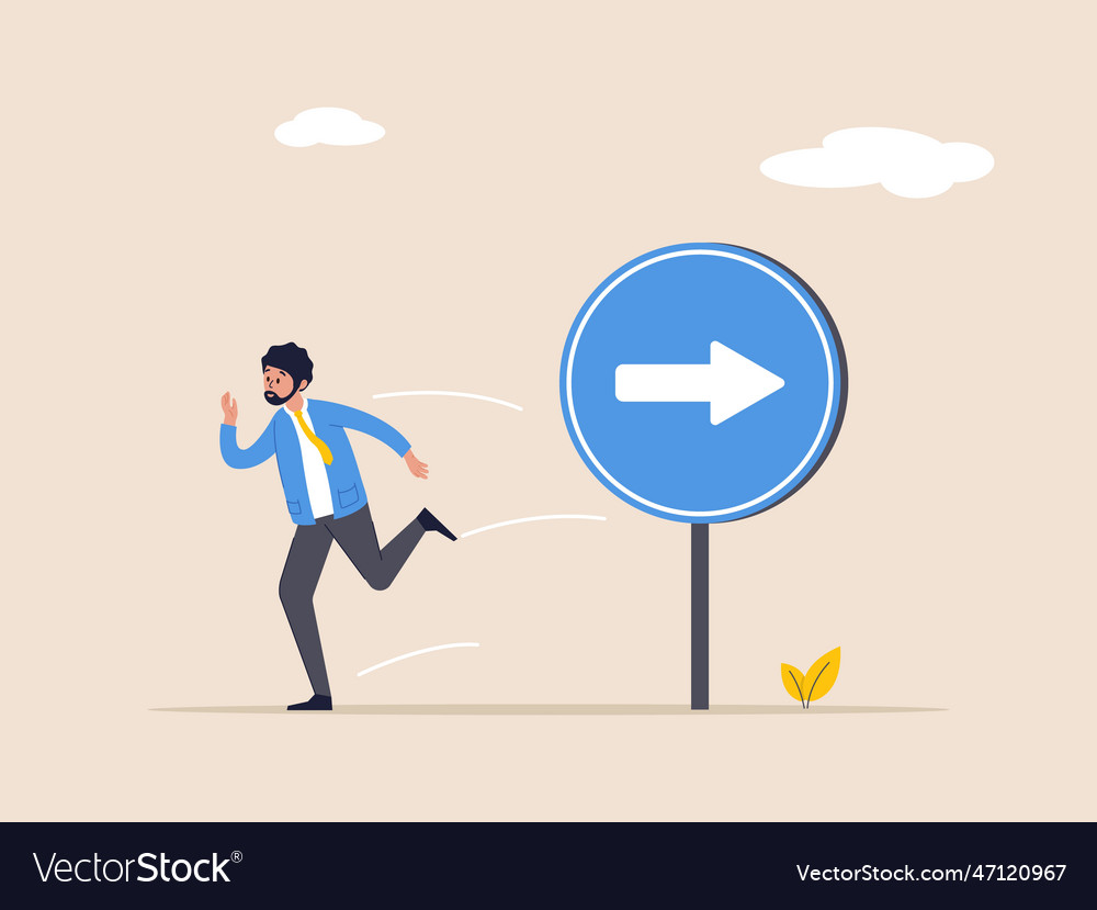 Wrong direction concept leadership decision Vector Image Wrong direction concept leadership decision Vector Image