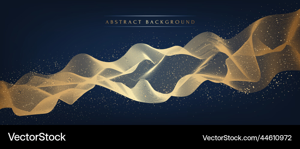 Abstract golden wave lines flowing stripes design Vector Image