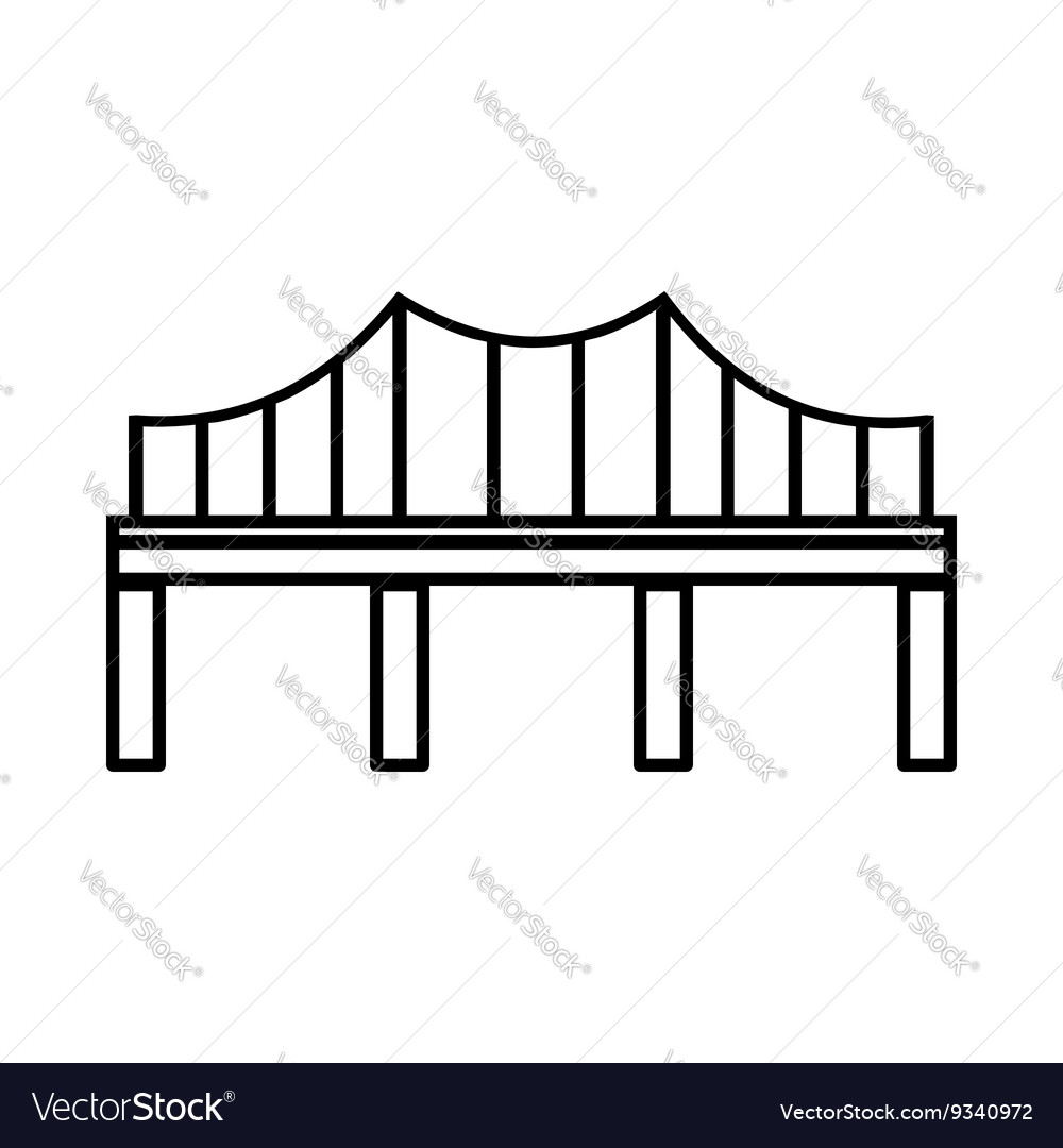 Bridge icon outline style Royalty Free Vector Image