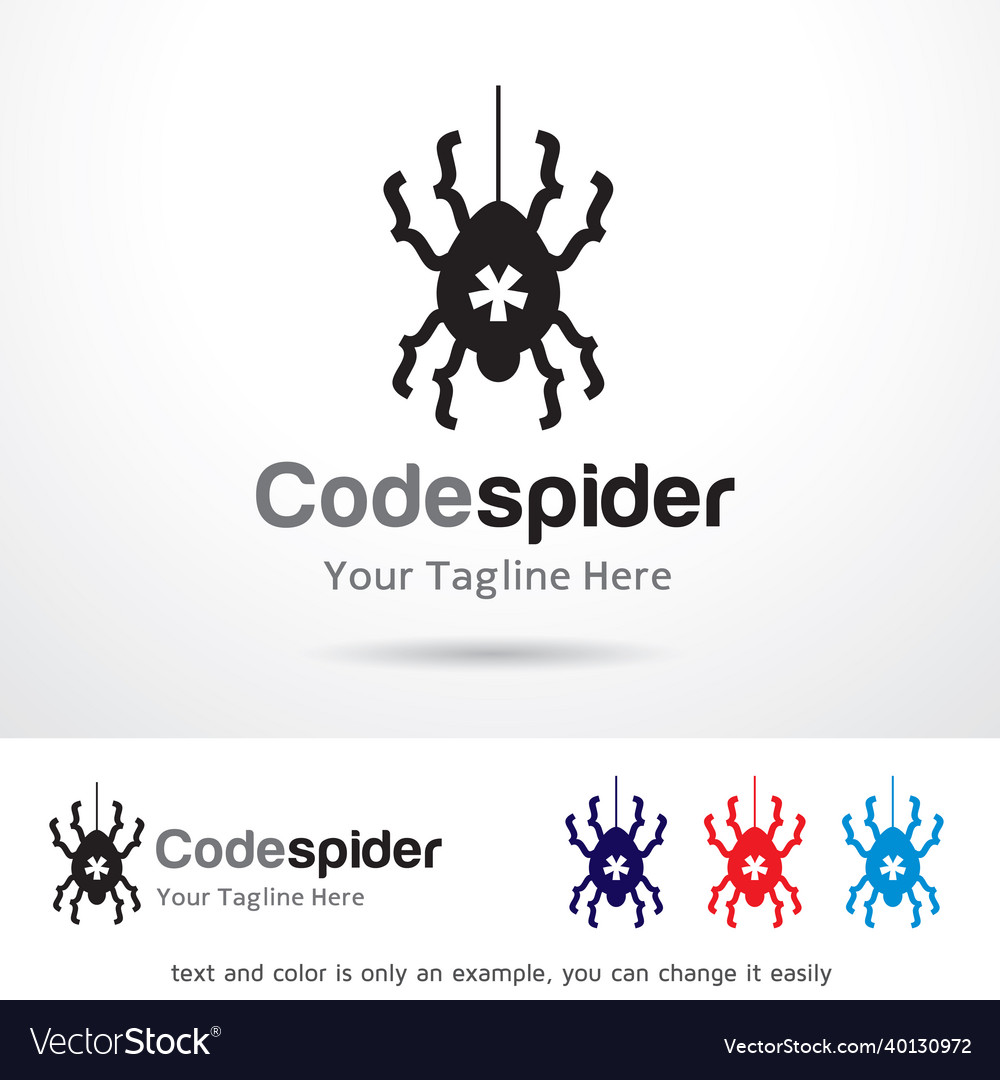 Code spider logo template Royalty Free Vector Image