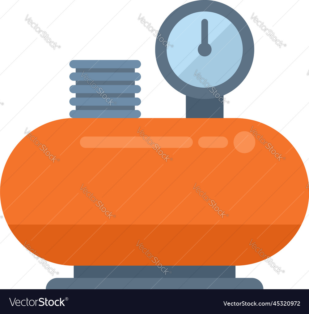 Compressor unit icon flat air machine Royalty Free Vector
