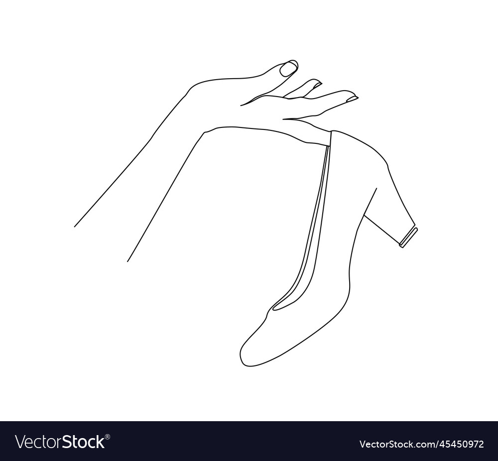 Continuous one line drawing of hand holding Vector Image