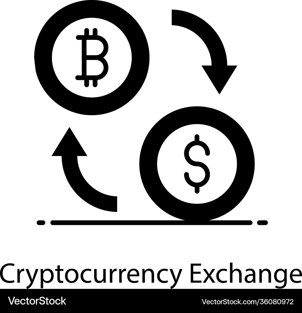 Cryptocurrency exchange Royalty Free Vector Image