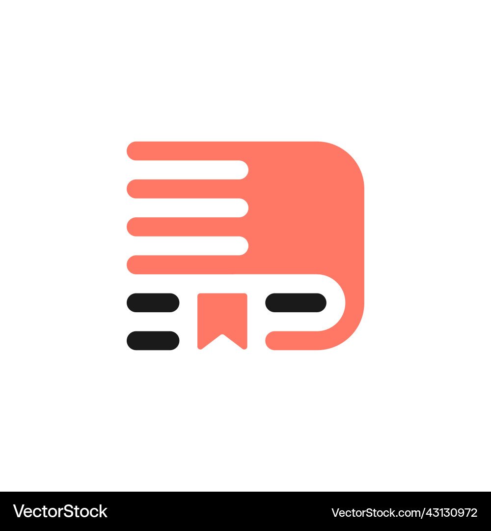Hand book logo bookmark care icon Royalty Free Vector Image