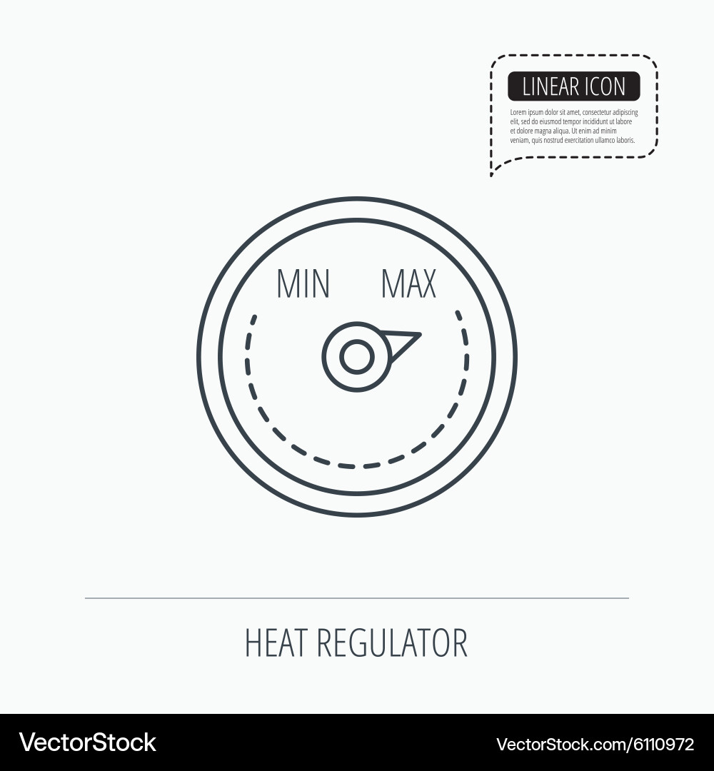 Heat regulator icon radiator thermometer sign Vector Image