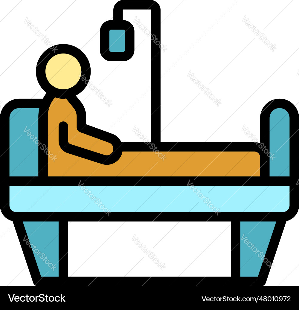 Hospital medical bed icon flat Royalty Free Vector Image