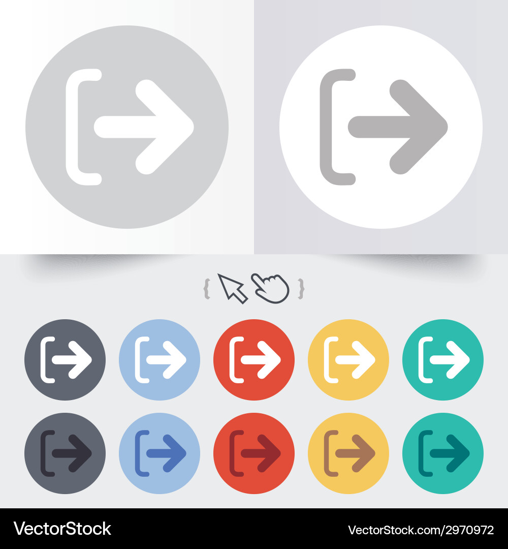 Logout sign icon log out symbol arrow Royalty Free Vector