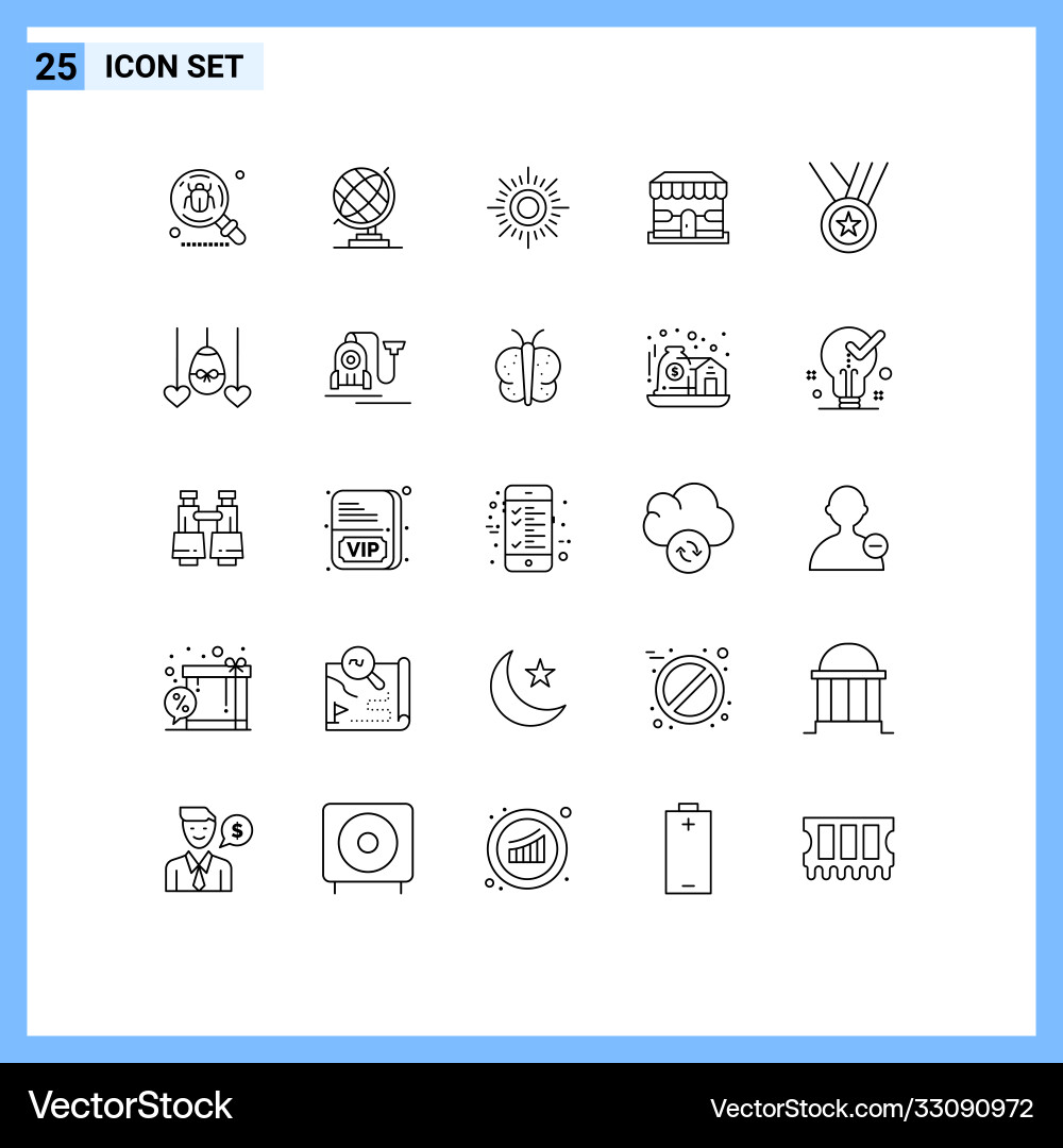 Pack 25 modern lines signs and symbols for web Vector Image