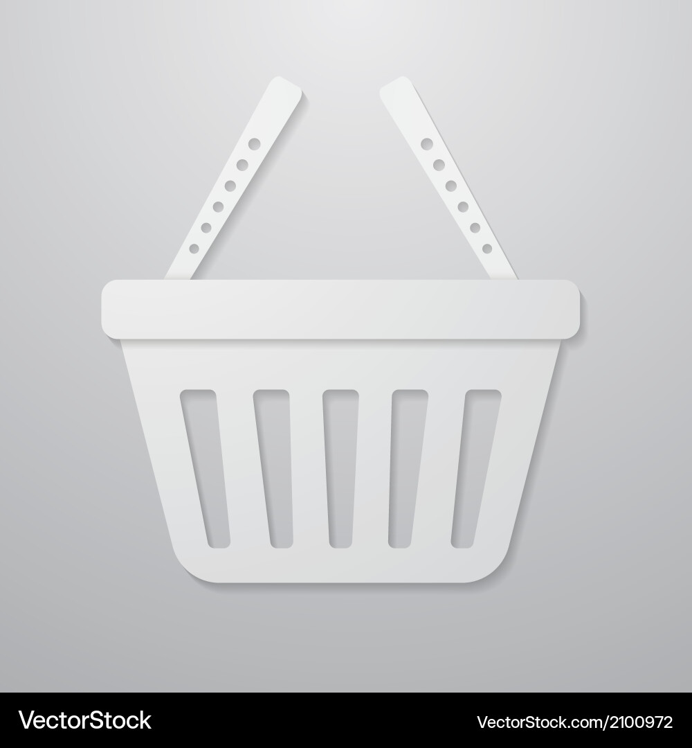 Paper icon shopping cart Royalty Free Vector Image