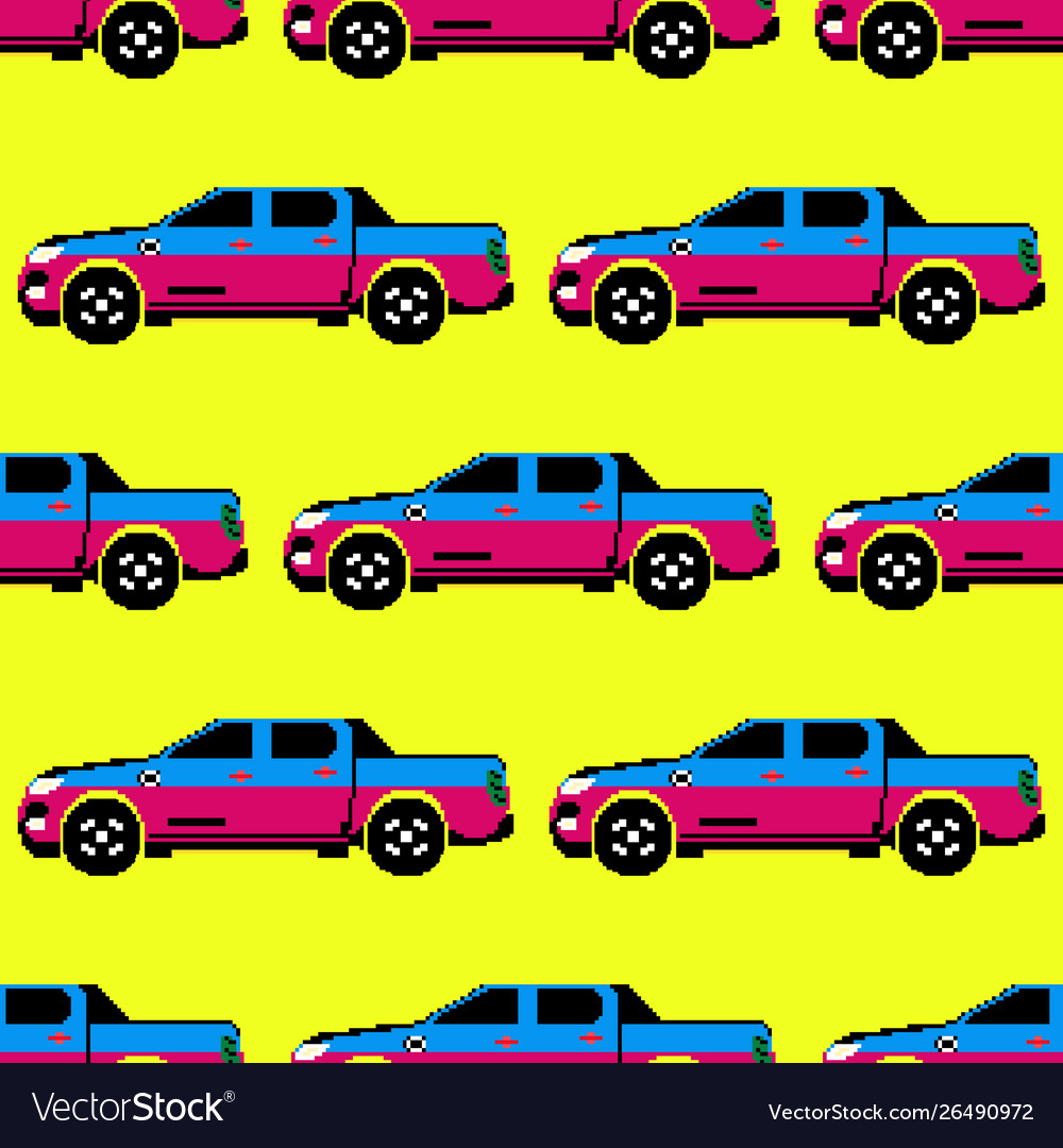 Pickup colored seamless pattern Royalty Free Vector Image