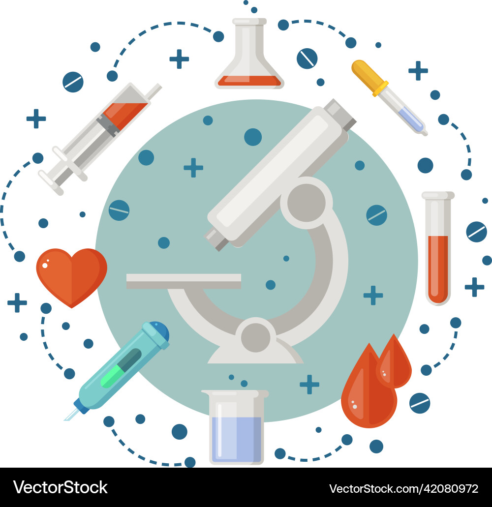 Science lab concept medical laboratory equipment Vector Image