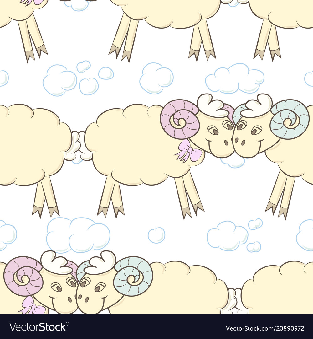 Seamless pattern background with sheep Royalty Free Vector