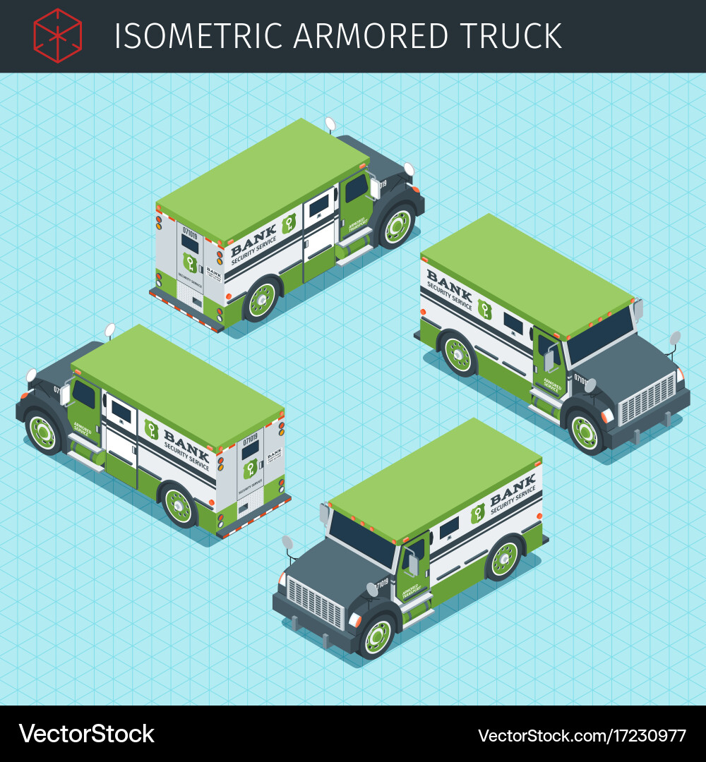 Bank armored truck Royalty Free Vector Image - VectorStock