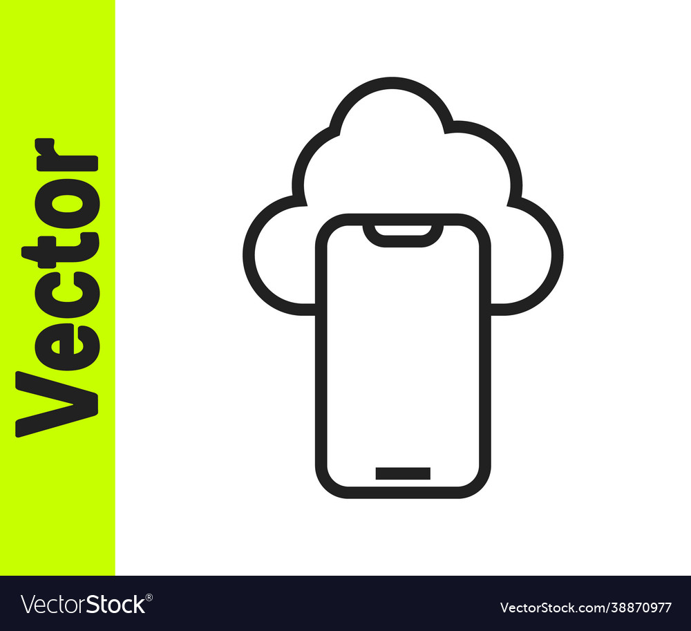 Black line cloud technology data transfer Vector Image