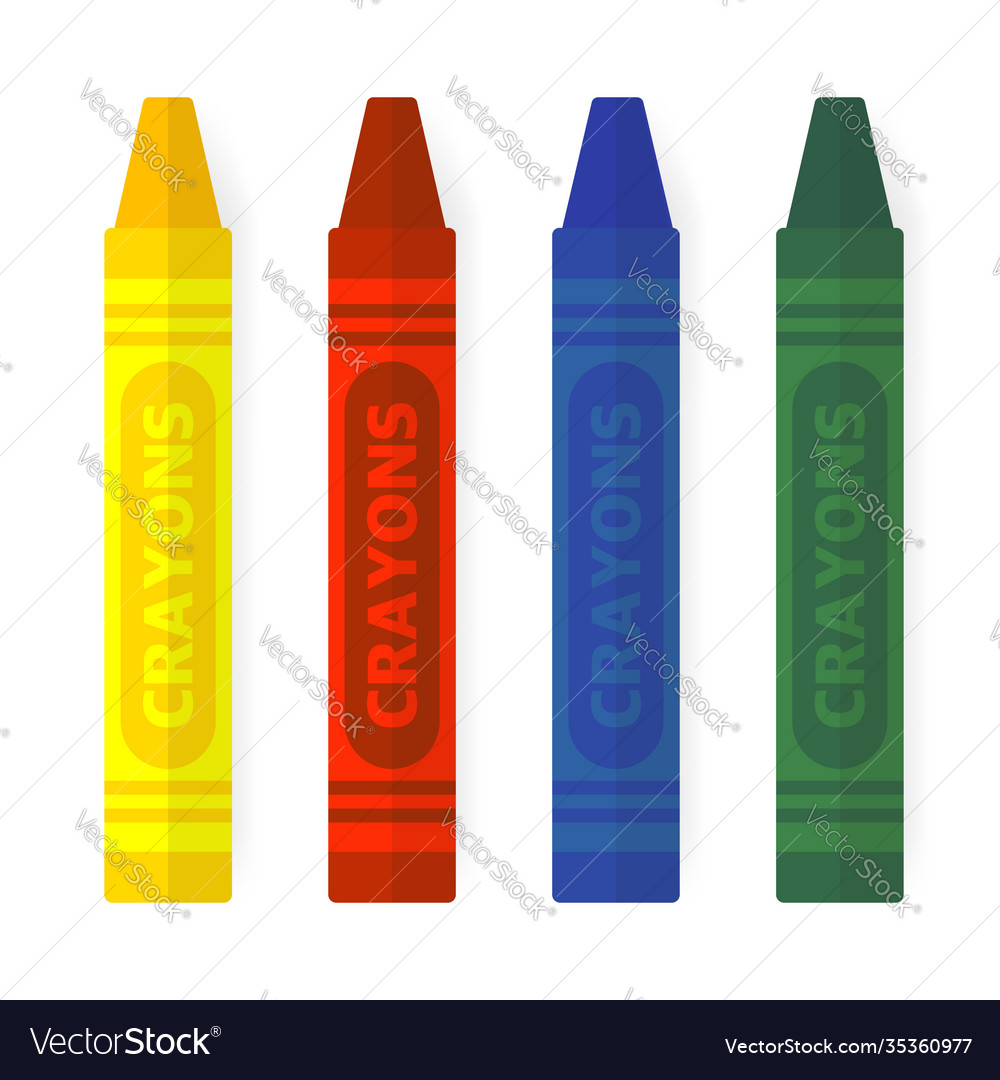 Colorful crayons art set kids school craft Vector Image