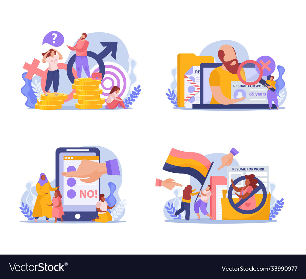 Discrimination flat concept Royalty Free Vector Image
