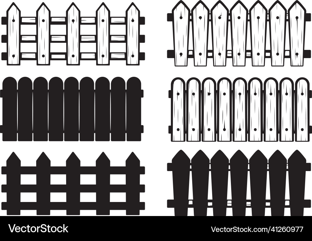 Fence silhouette svg farm svg Royalty Free Vector Image