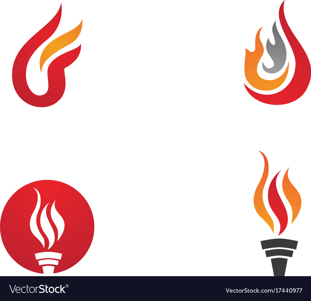 Fire flame logo template Royalty Free Vector Image