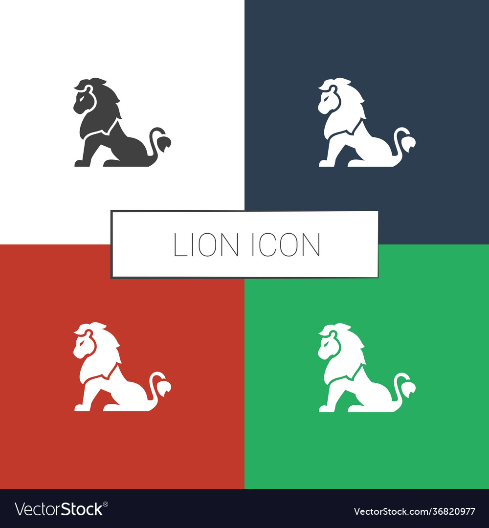 Lion icon white background Royalty Free Vector Image