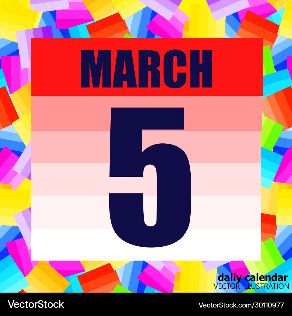 March 5 icon for planning important day banner Vector Image