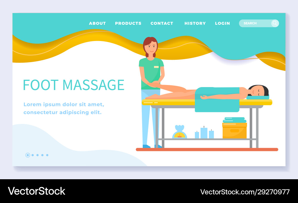 Massage therapy spa for foot landing page Vector Image