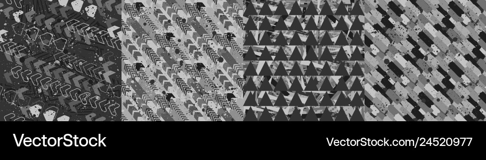 Set of abstract seamless pattern for girls Vector Image
