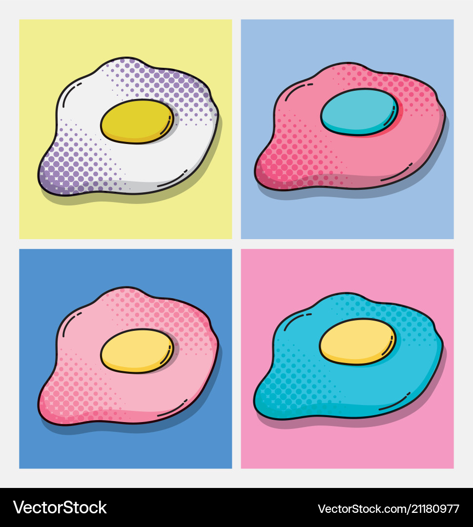 Set of pop art cartoon Royalty Free Vector Image