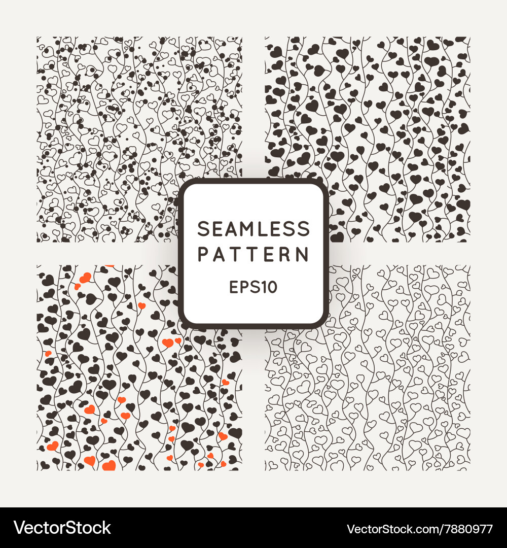 Set of seamless patterns of stylized vines Vector Image