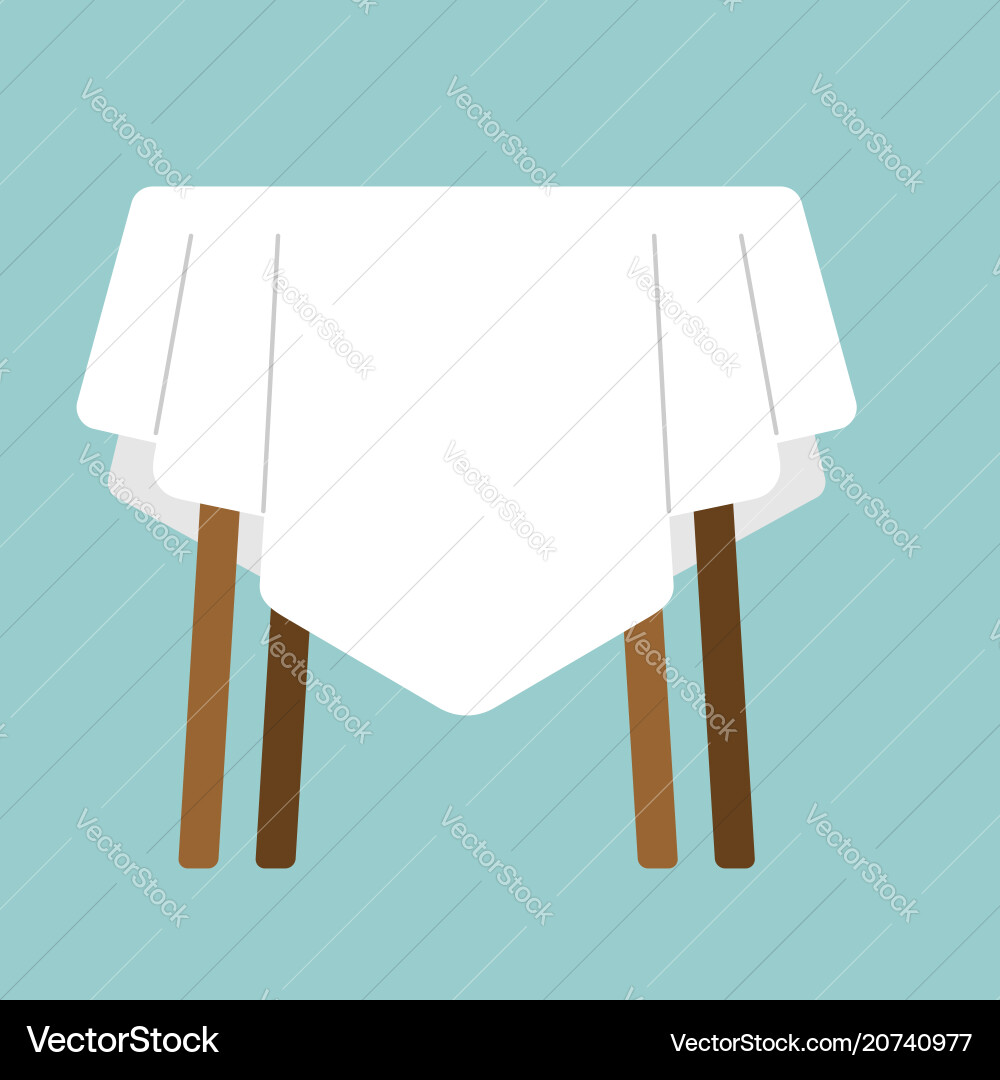 Table with tablecloth isolated furniture on white Vector Image