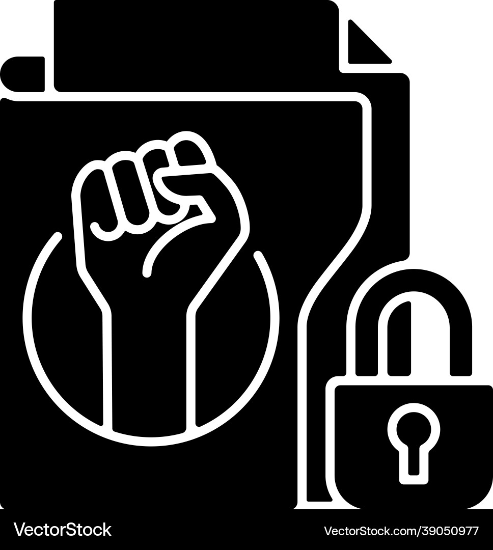Trade union membership black glyph icon Royalty Free Vector