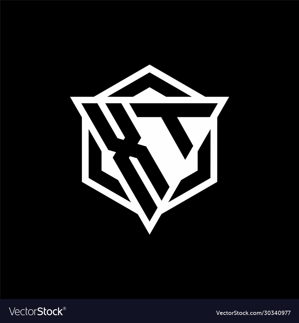 Xt logo monogram with triangle and hexagon shape Vector Image