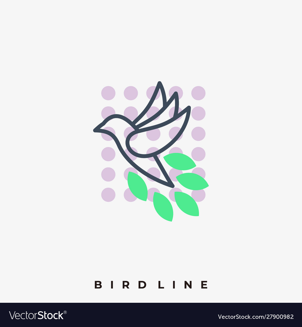 Bird line template Royalty Free Vector Image - VectorStock