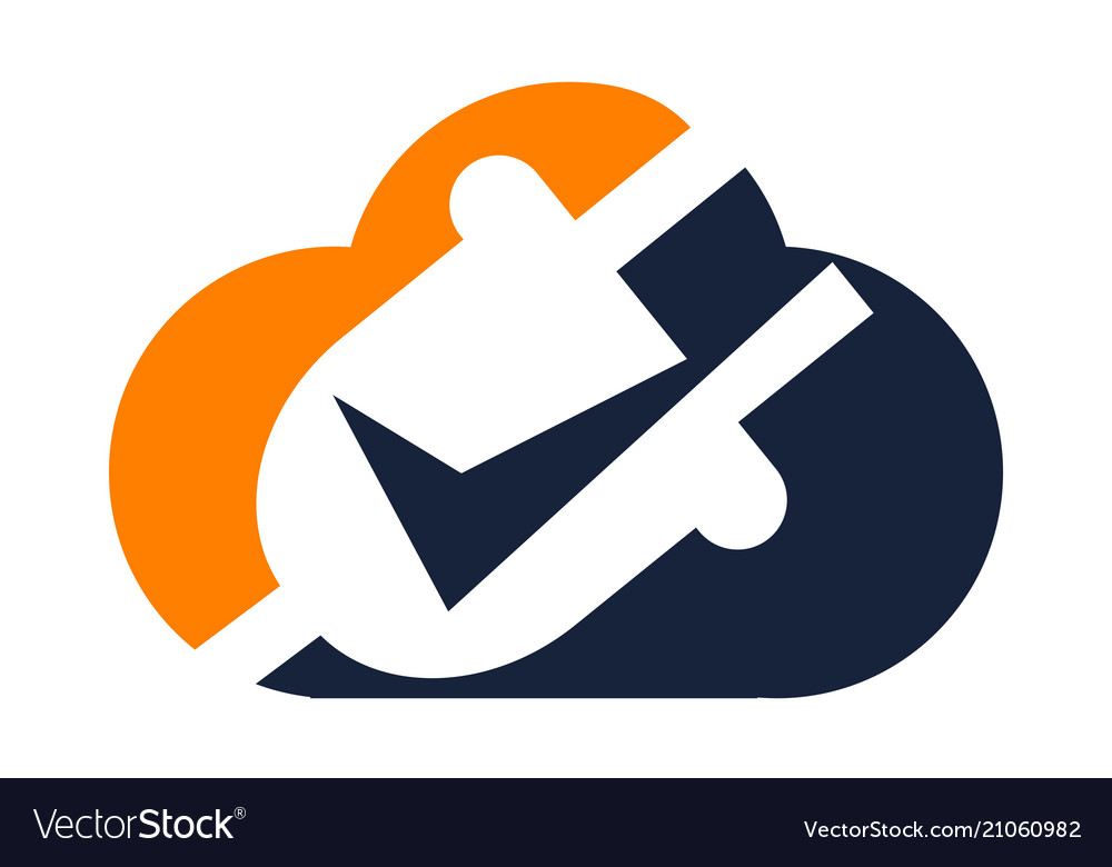 Cloud power plug validate Royalty Free Vector Image Cloud power plug validate Royalty Free Vector Image