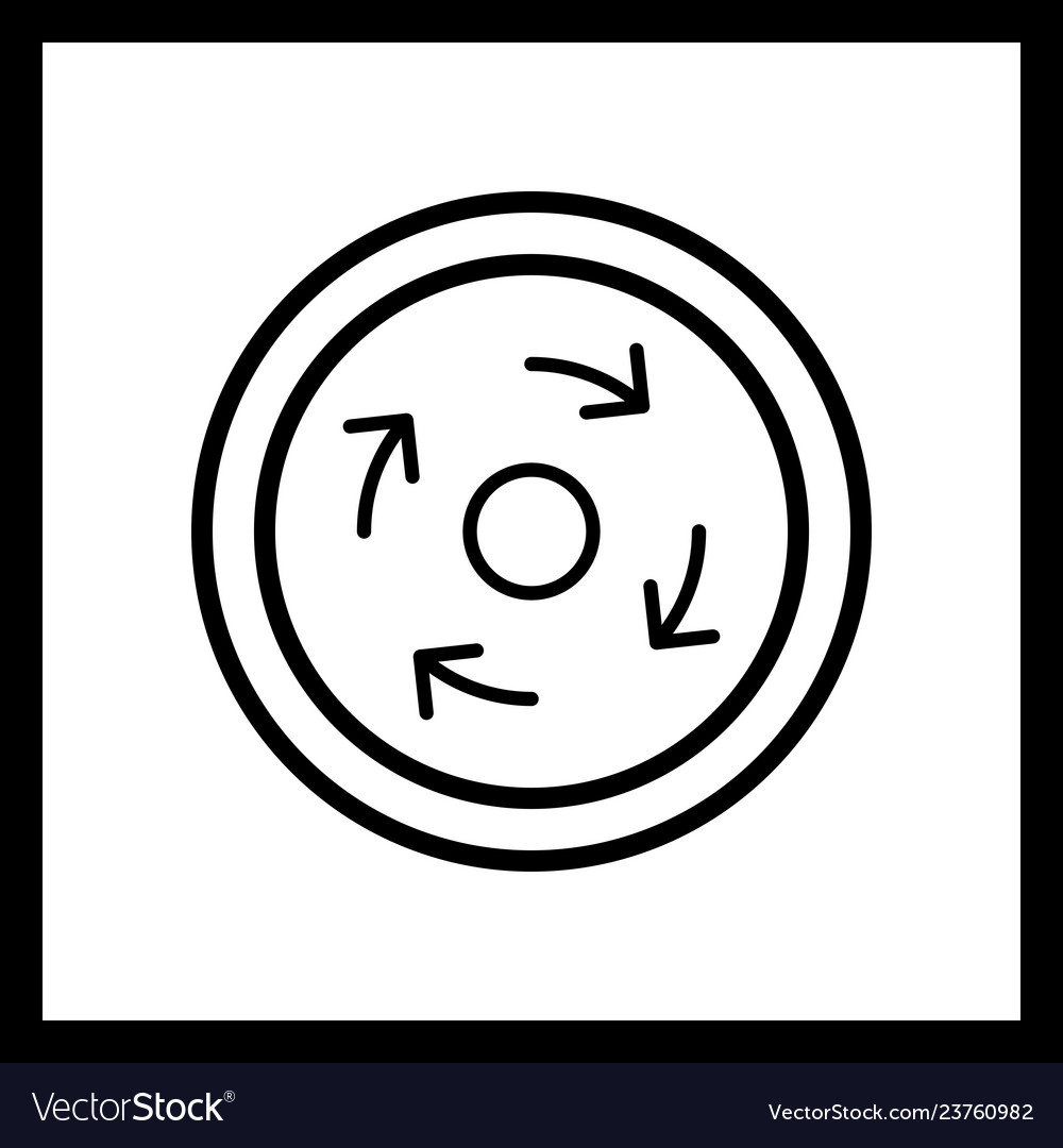 Compulsory roundabout icon Royalty Free Vector Image