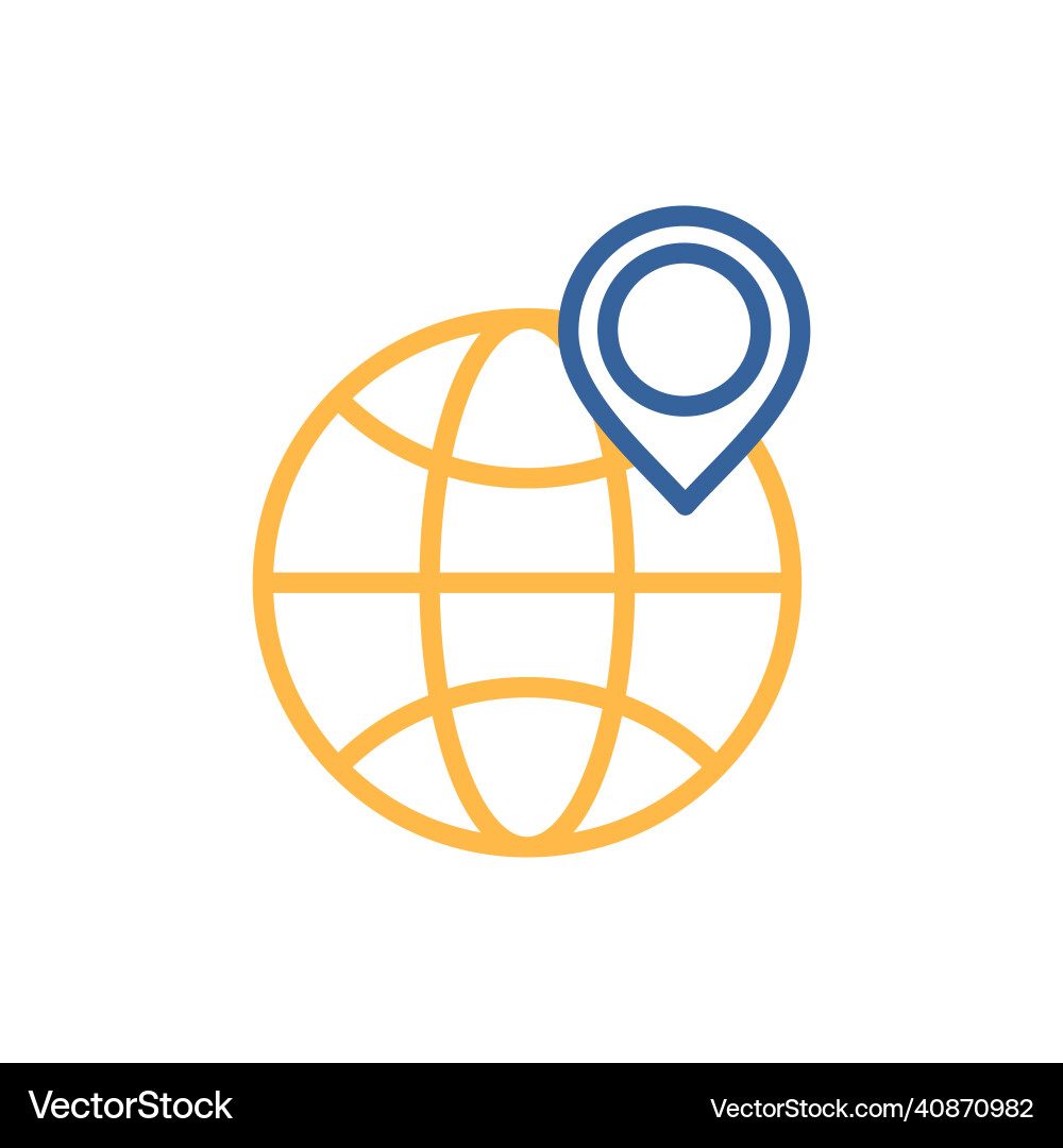 Earth planet and location marker on it flat icon Vector Image