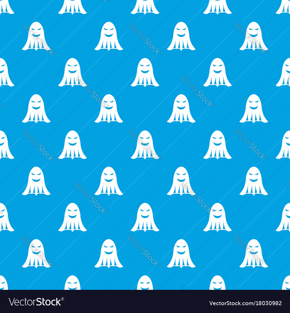 Ghost pattern seamless blue Royalty Free Vector Image