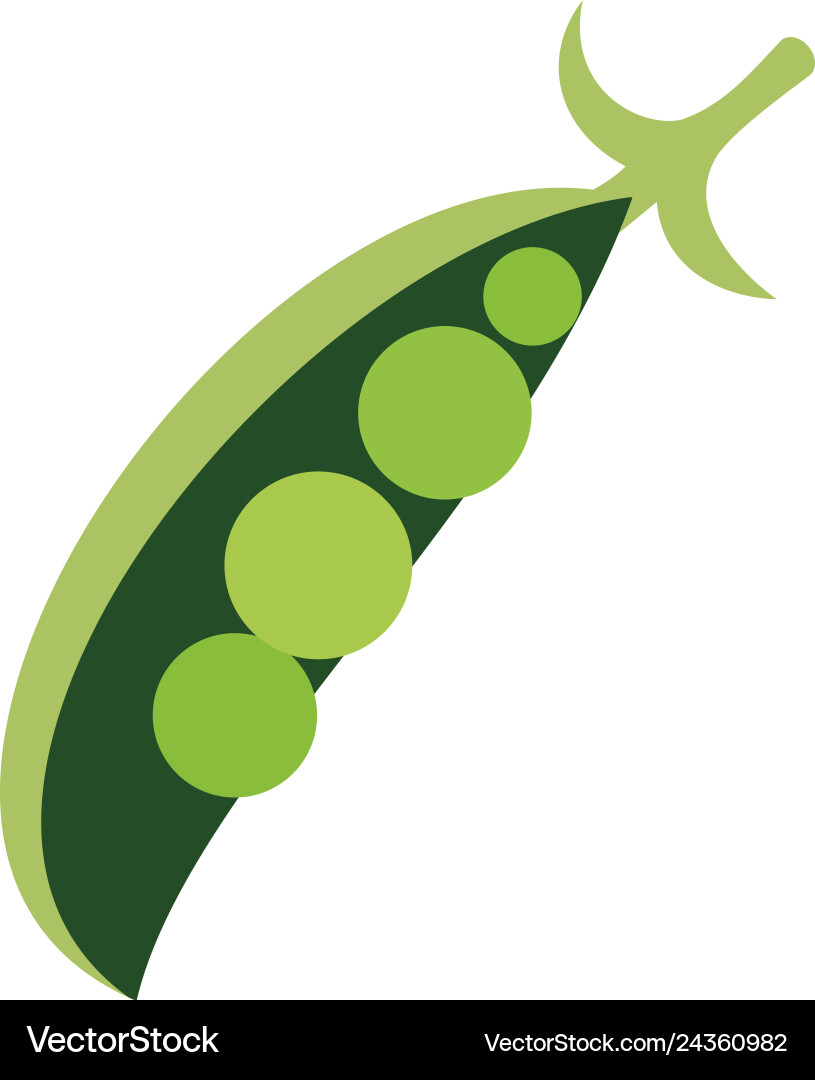 Green peas flat simple Royalty Free Vector Image