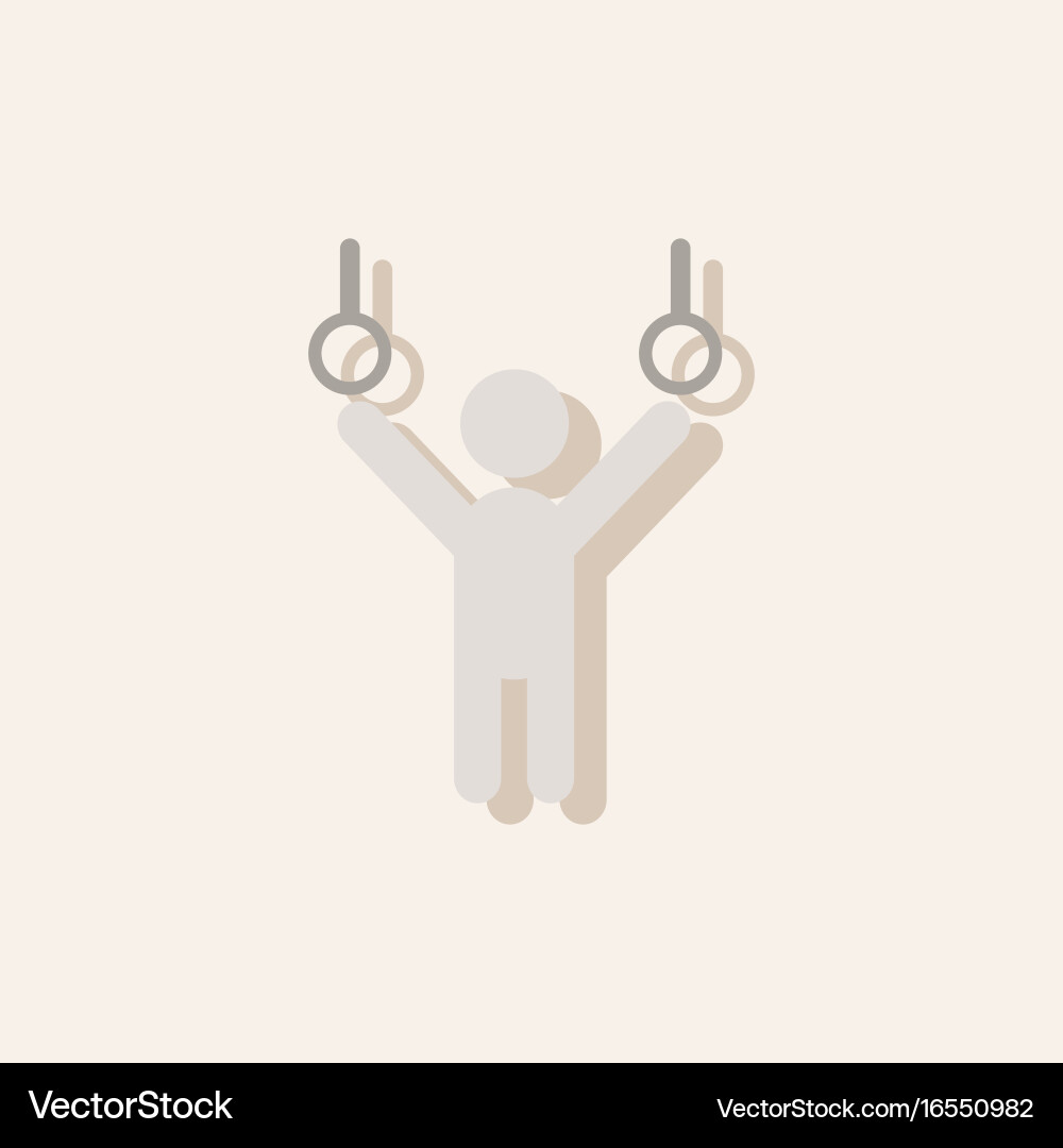 Gymnastics rings in sticker style Royalty Free Vector Image
